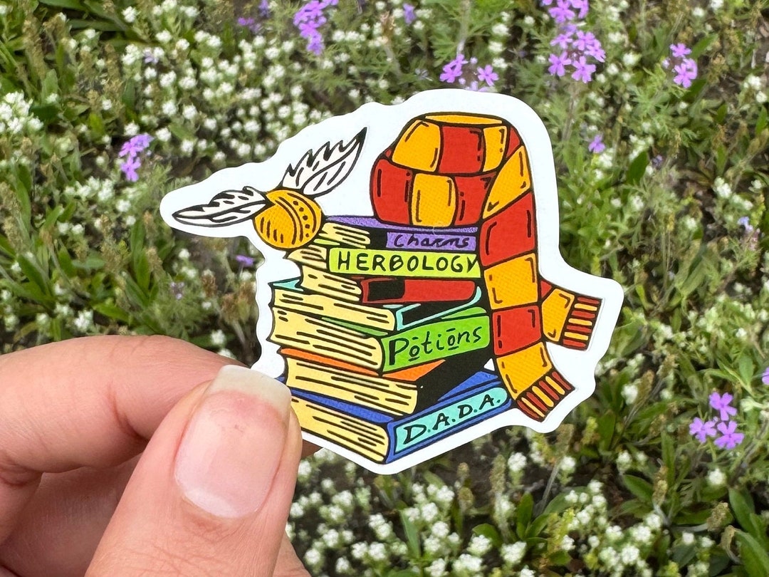 Harry Potter Inspired Stack of Books Vinyl Sticker Wizardry Library ...