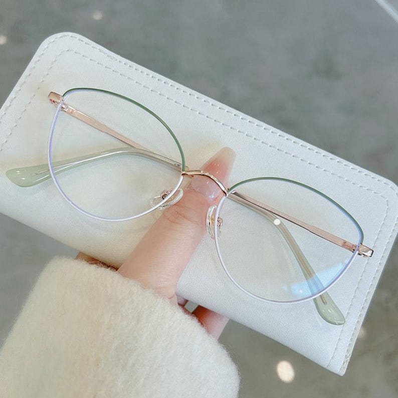 Glasses Frames "madame Cat Eye" Thin Eyewear Frames Custom Strength ...
