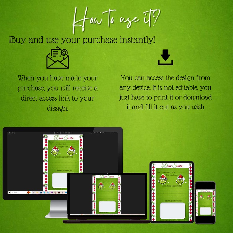 Grinch Christmas Wishes in Writing: Fillable Letter Designs for ...