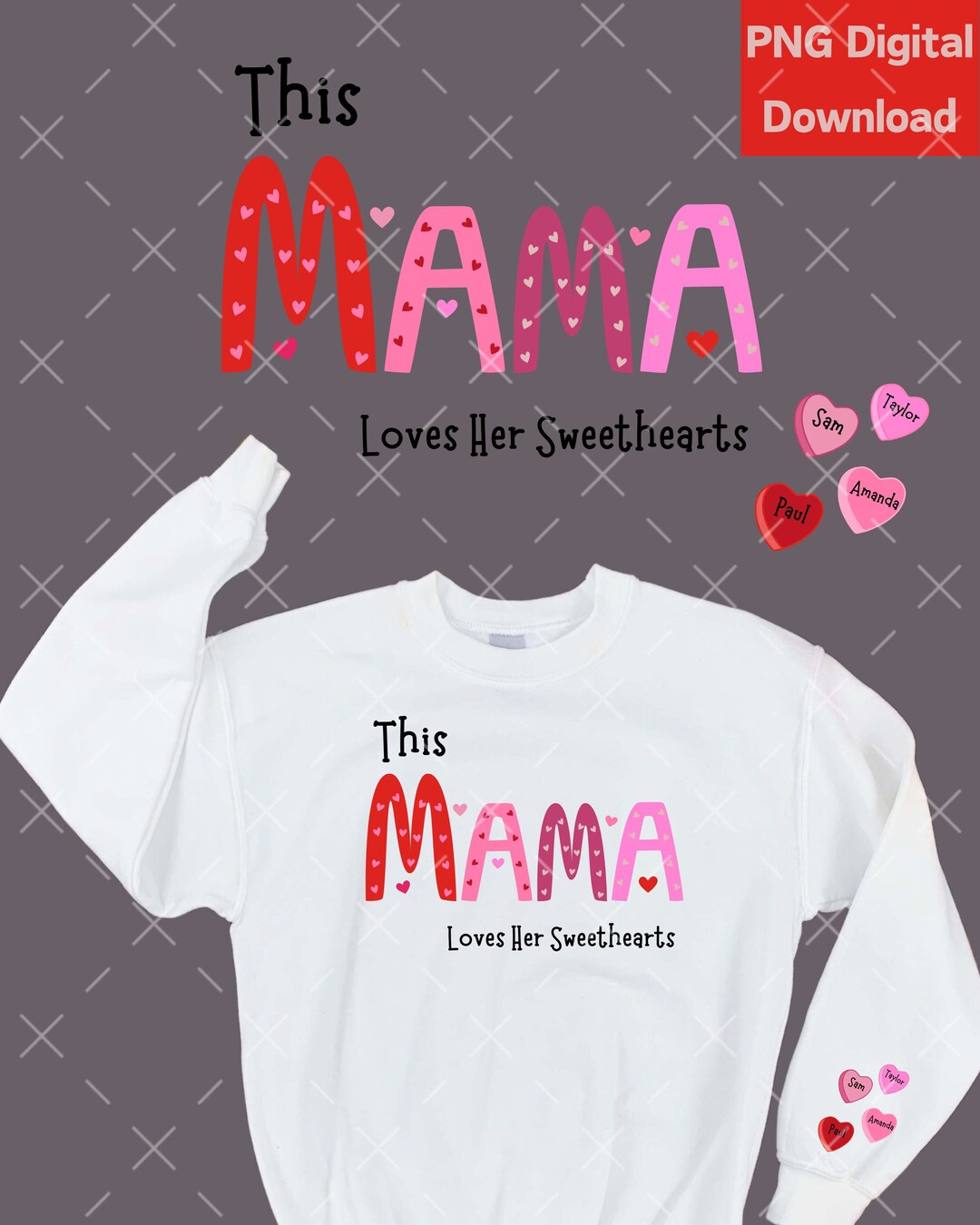 This Mama Loves Her Sweethearts Png Svg, Mama Png, Valentine's Png ...