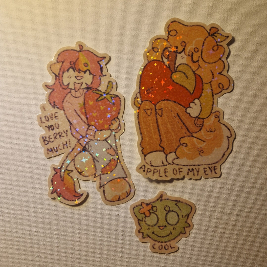Handmade Holographic Stickers Ocs and Fruit - Etsy