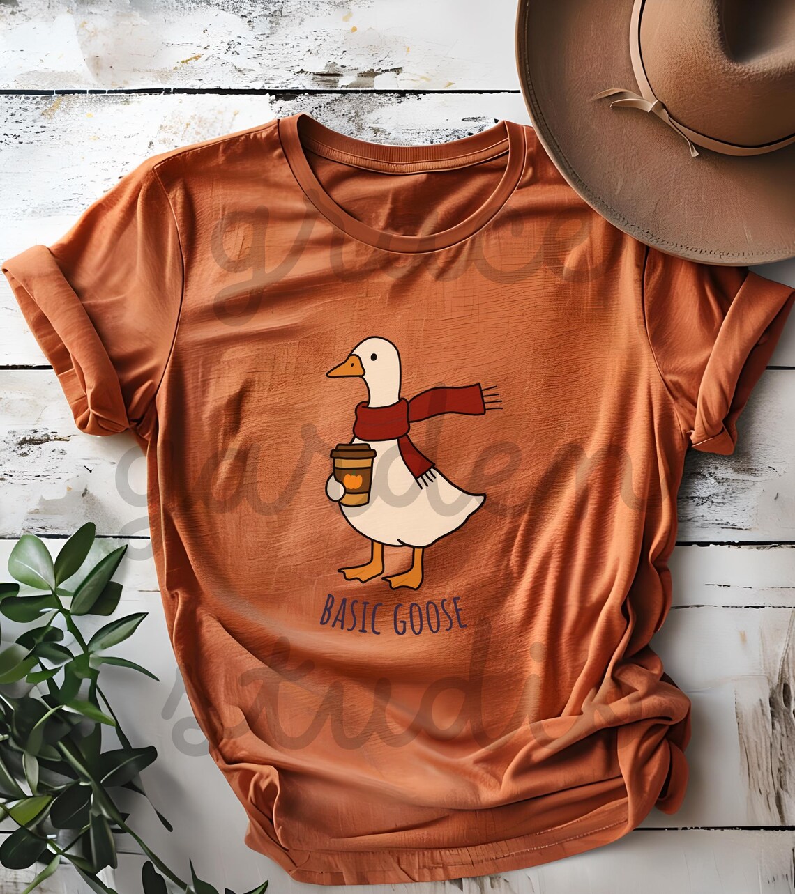 Basic Goose PNG, Cute Fall Goose Clipart, Coffee Lover Goose ...
