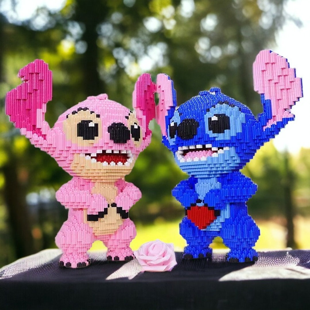 Stitch Figure Statue Building Blocks Cute Gift - Etsy