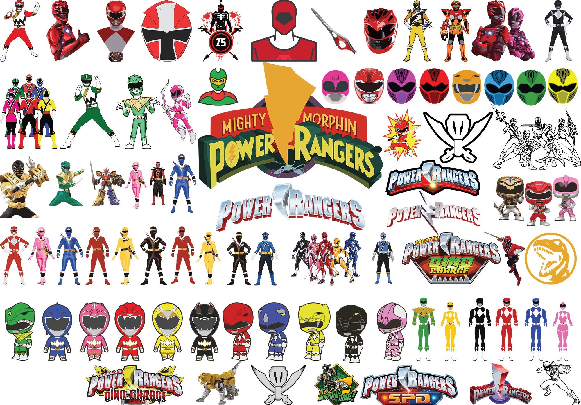 Power Rangers Chracters Svg / Camiseta /Sudadera con capucha / Pegatina ...
