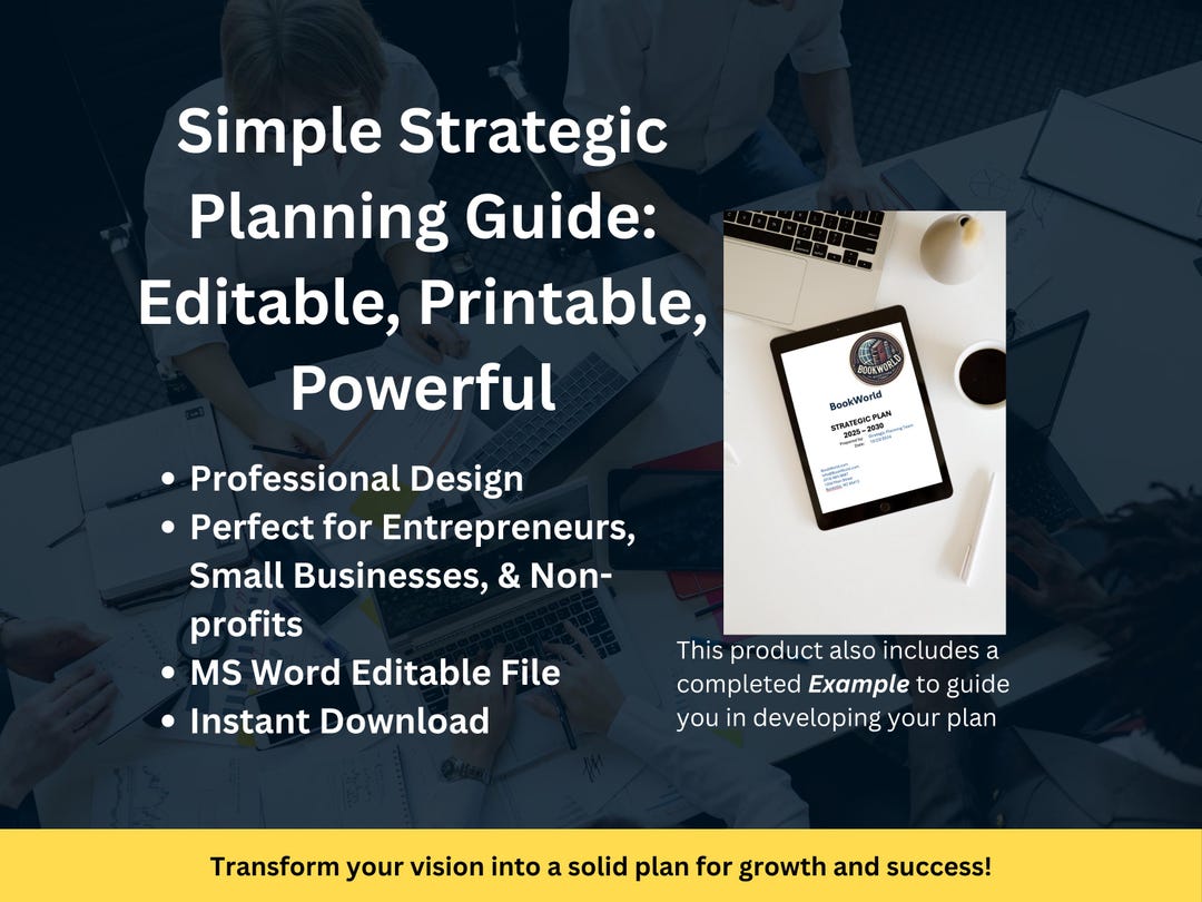 Strategic Planning Template | Business Strategy Guide (digital Download ...