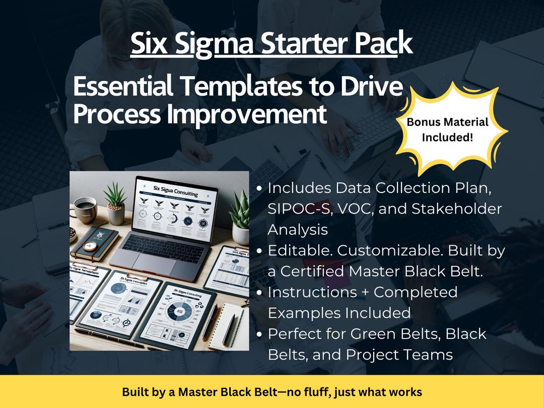Six Sigma Project Template Starter Pack | Lean & CI Tools (digital ...