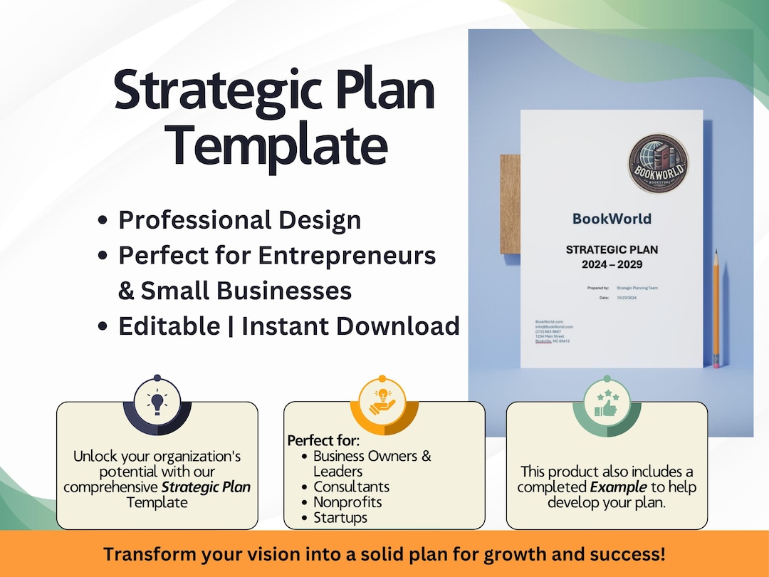 Editable Strategic Plan Template for Small Businesses | Instant ...
