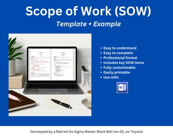 Scope of Work Contract Template, SOW Design Example, Procurement ...