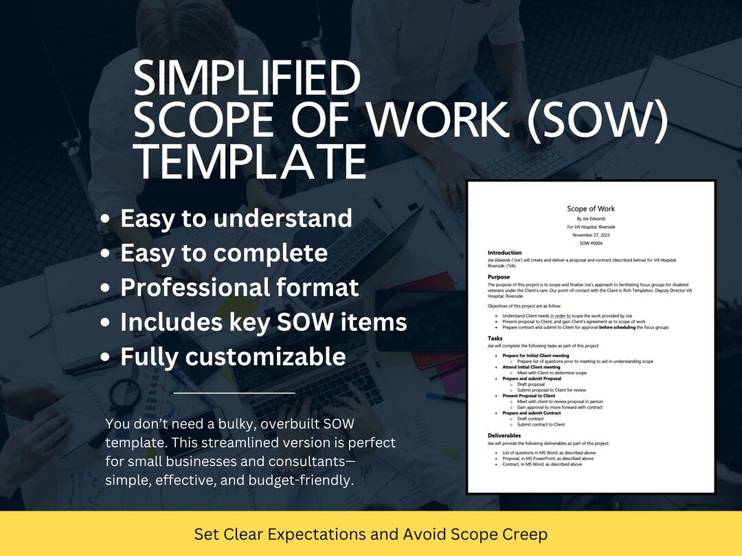 Simplified Scope of Work (SOW): Contract Template | SOW Example | MS ...