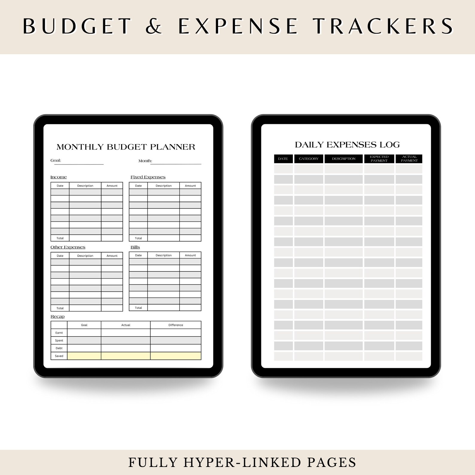 Digital Planner Goodnotes - Expense Tracker, Financial Planner, Budget ...