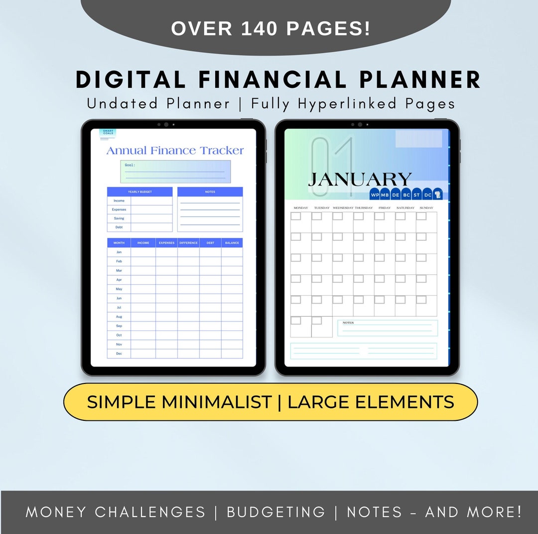 Digital Budget Planner | Minimalist Monthly Paycheck and Savings ...
