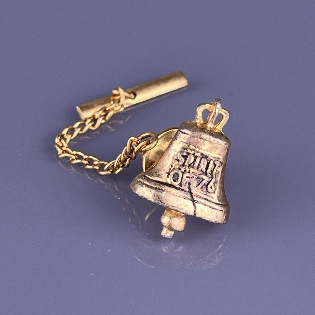 Spirit of 76 Bicentennial Tie Tack Lapel Pin Gold Tone Revolution ...
