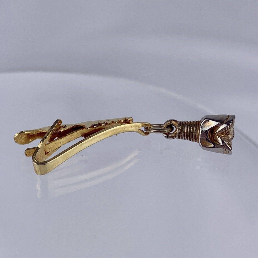 Tricone Roller Drill Bit Gold Tone Tie Bar Clip Mining Oil Construction ...