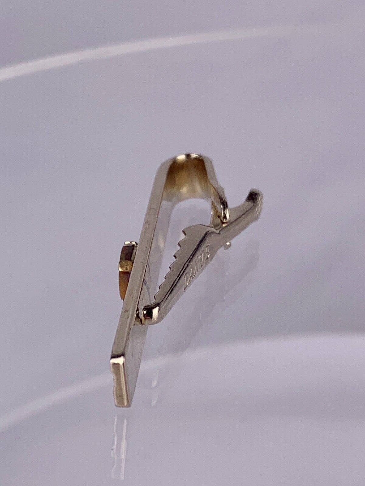 Dante Tigers Eye Gold Tone Tie Clip Bar Twist Loop Scroll Oval Vintage ...