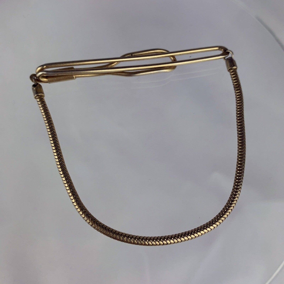 Retro Open Body Tie Bar Tie Clip Snake Chain Gold-tone Swank Vintage - Etsy