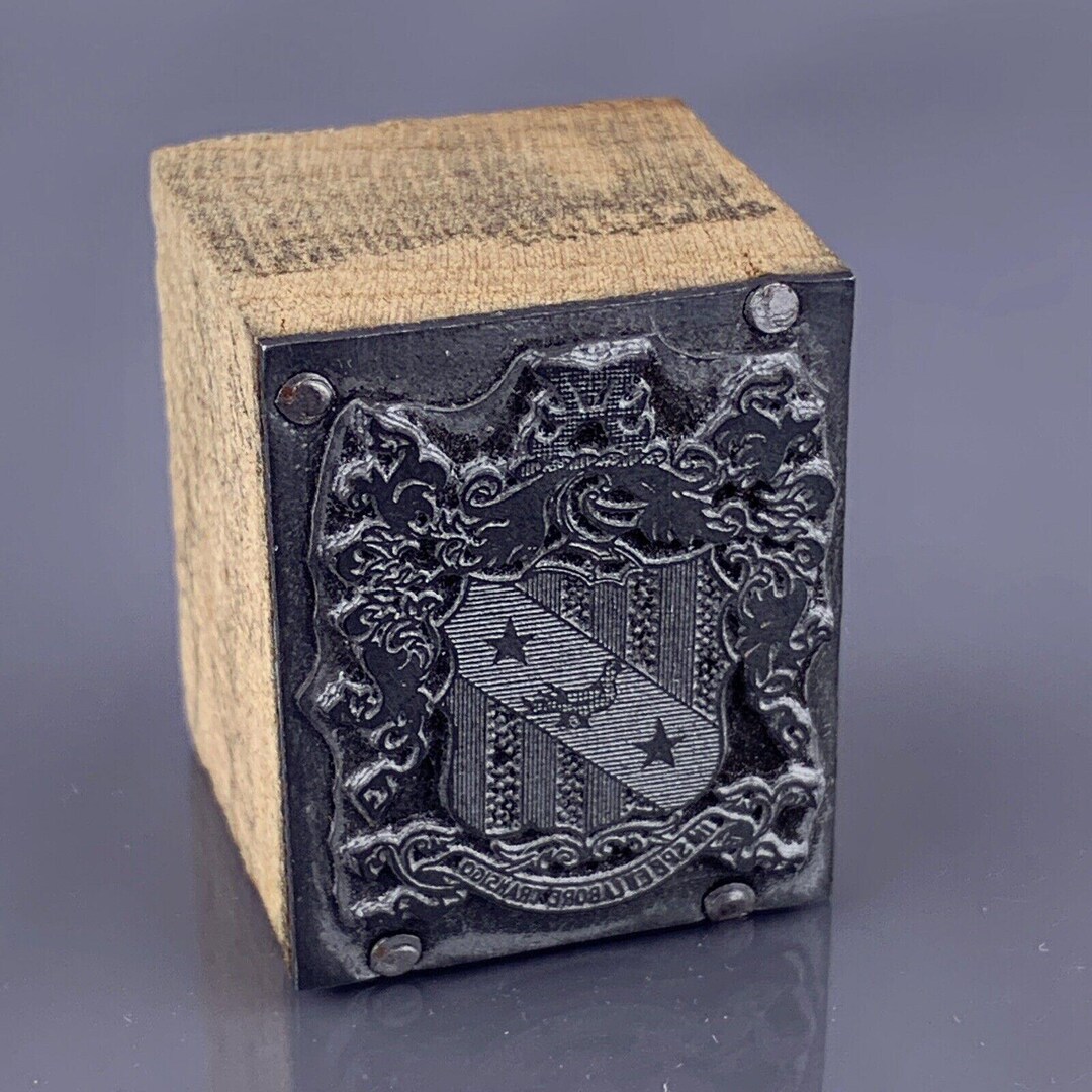 Mack Family Crest Coat of Arms Scotland Printing Block in Spe Et Labore ...