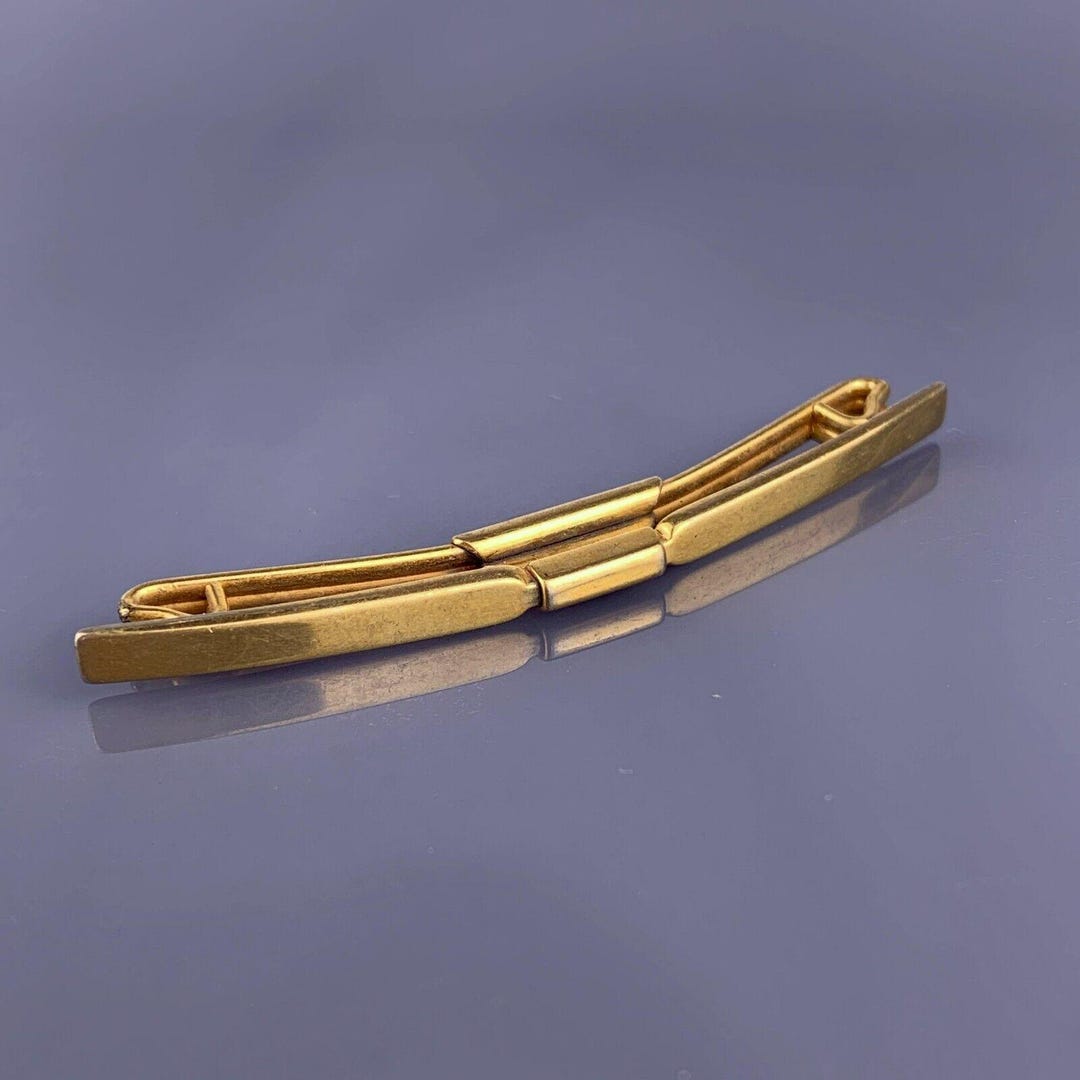 Retro Simple Gold Plated Tie Collar Bar Formal Swank Vintage - Etsy
