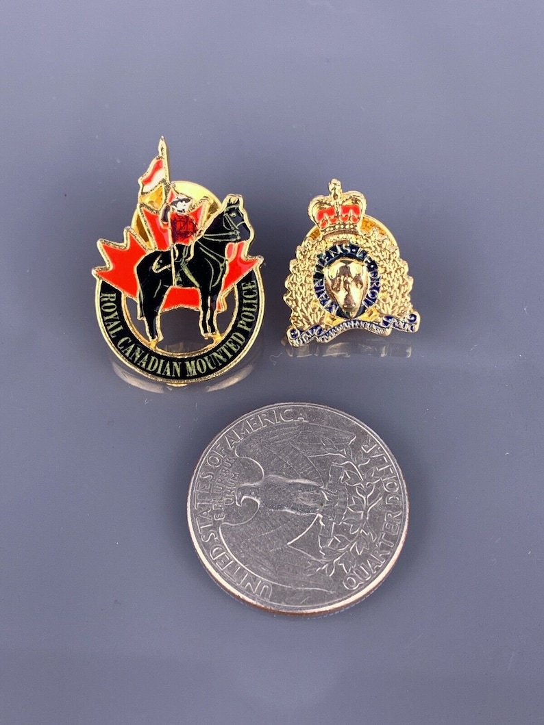 Royal Canadian Mounted Police Pin Tack Lot of 2 Lapel Tie Hat Vintage ...