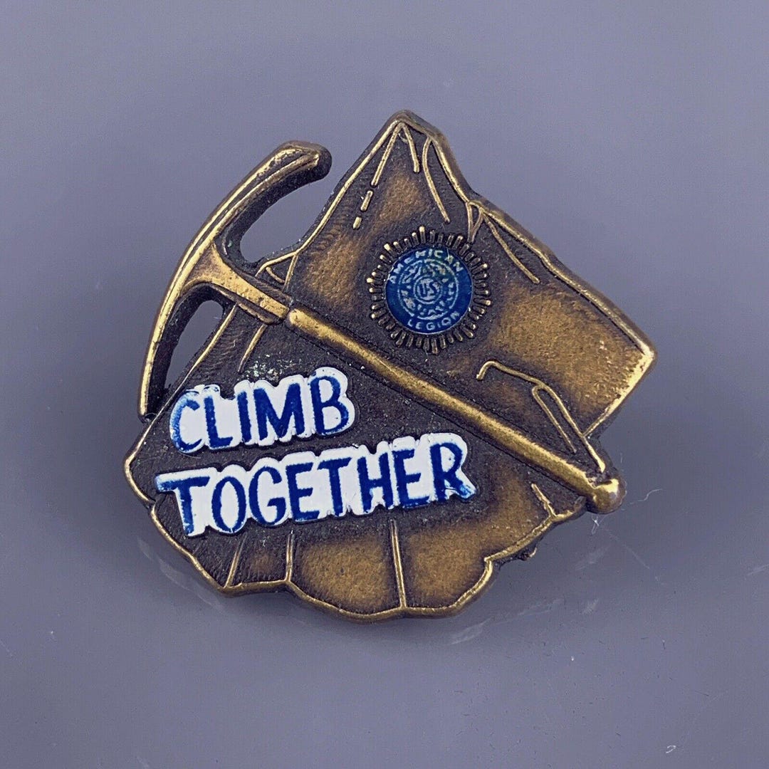 American Legion Climb Together Lapel Pin Mountaineering Mountain ...