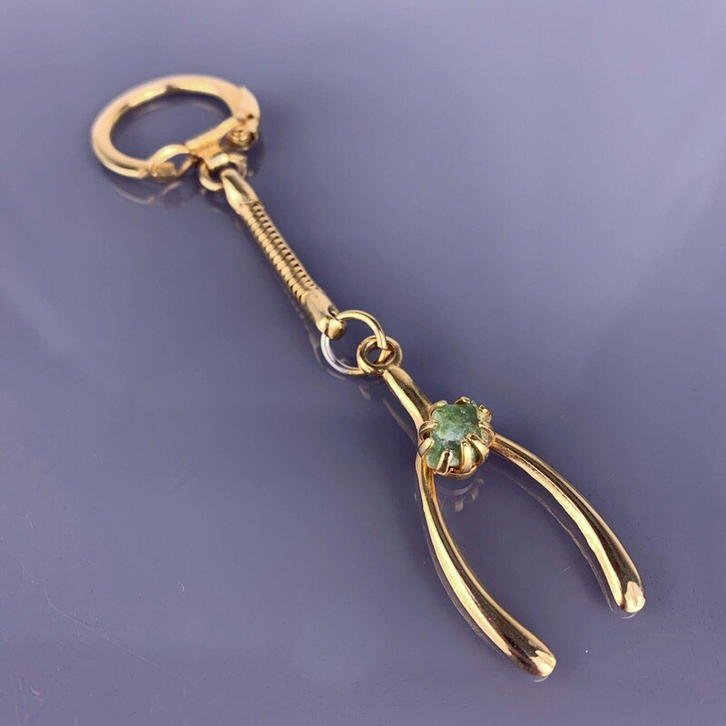 Wishbone Keychain - Etsy