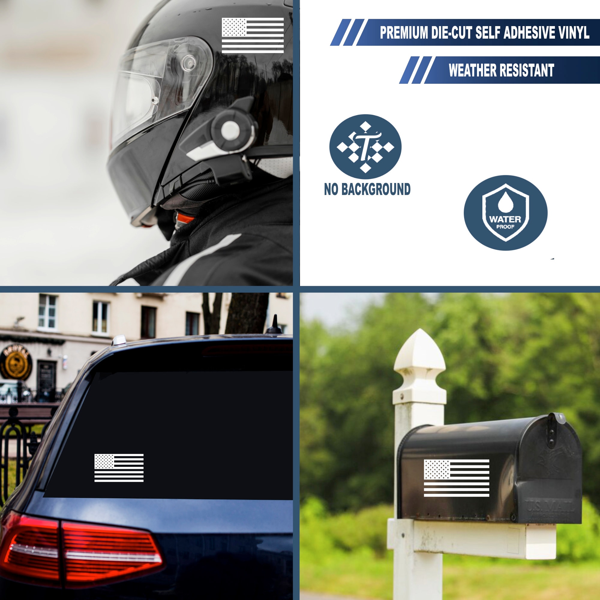 American Flag Decal Vinyl Sticker Decal USA Flag Car Truck Van Tumbler ...