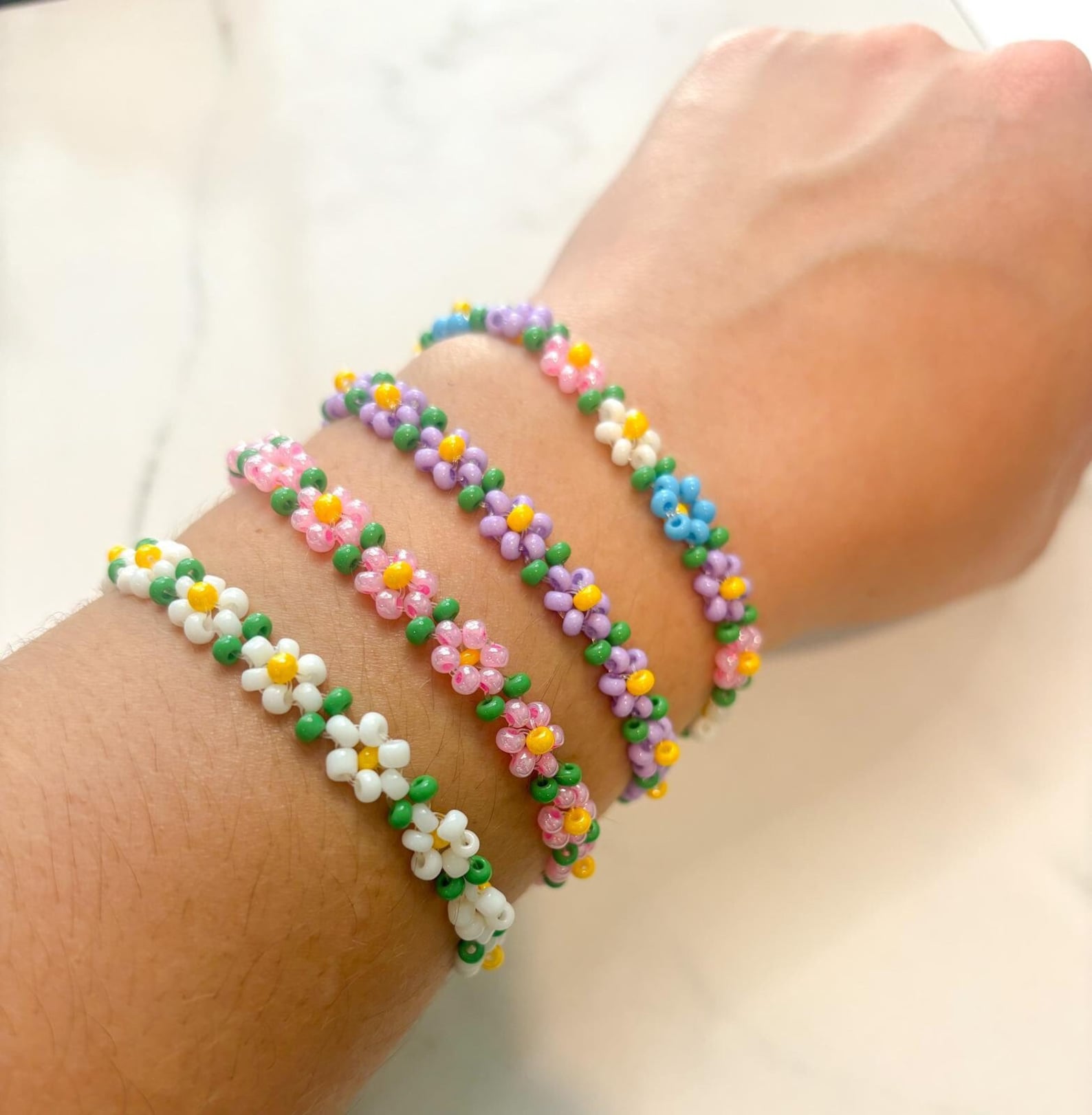 Daisy Beaded Bracelets - Etsy