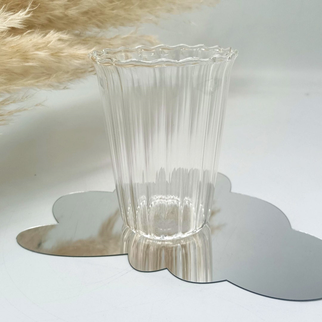 420ml, Transparent Vertical Grain Glass Cup,american Ice Coffee Cup ...