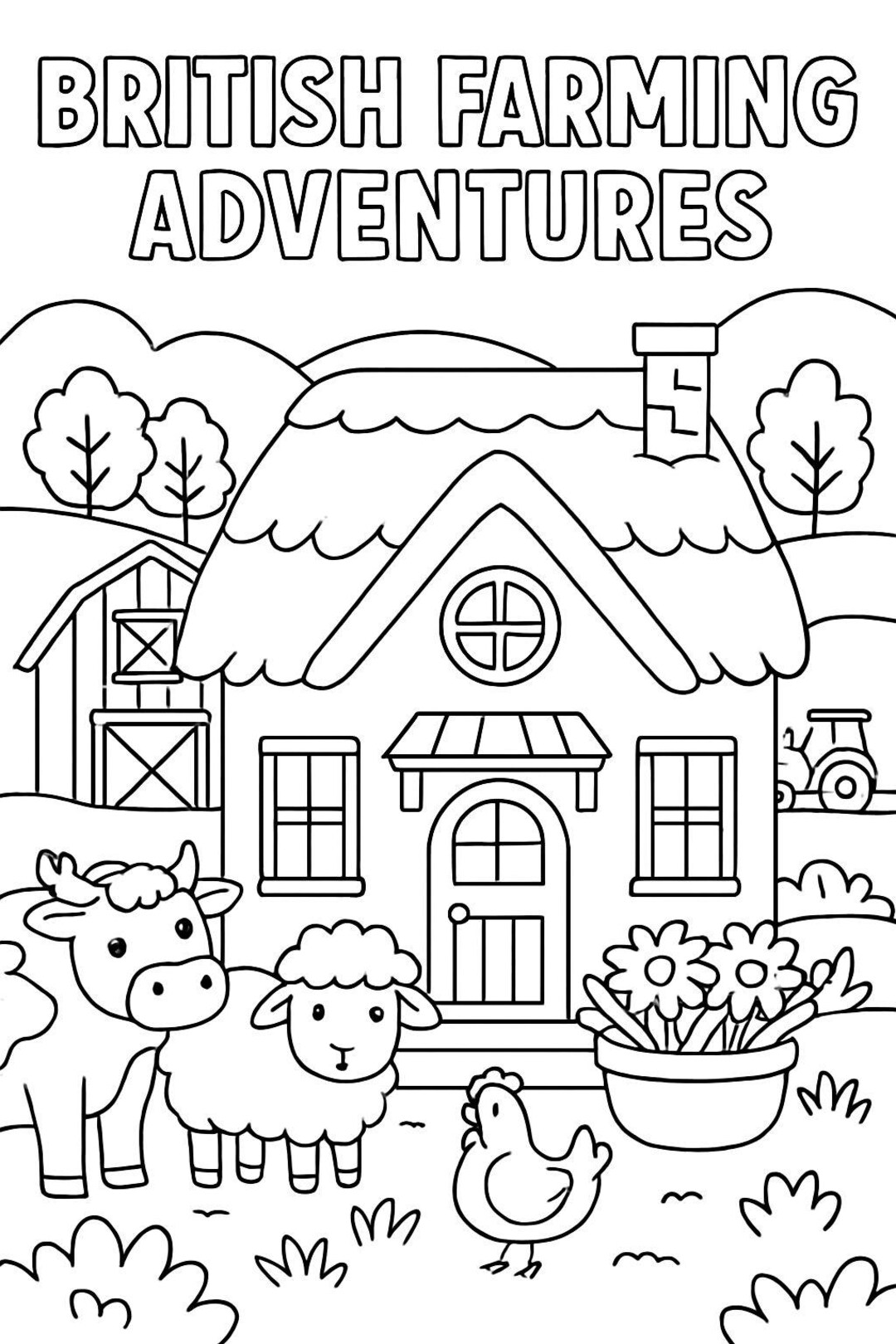 British Farm Animals Colouring Book | UK Countryside Scenes (instant ...