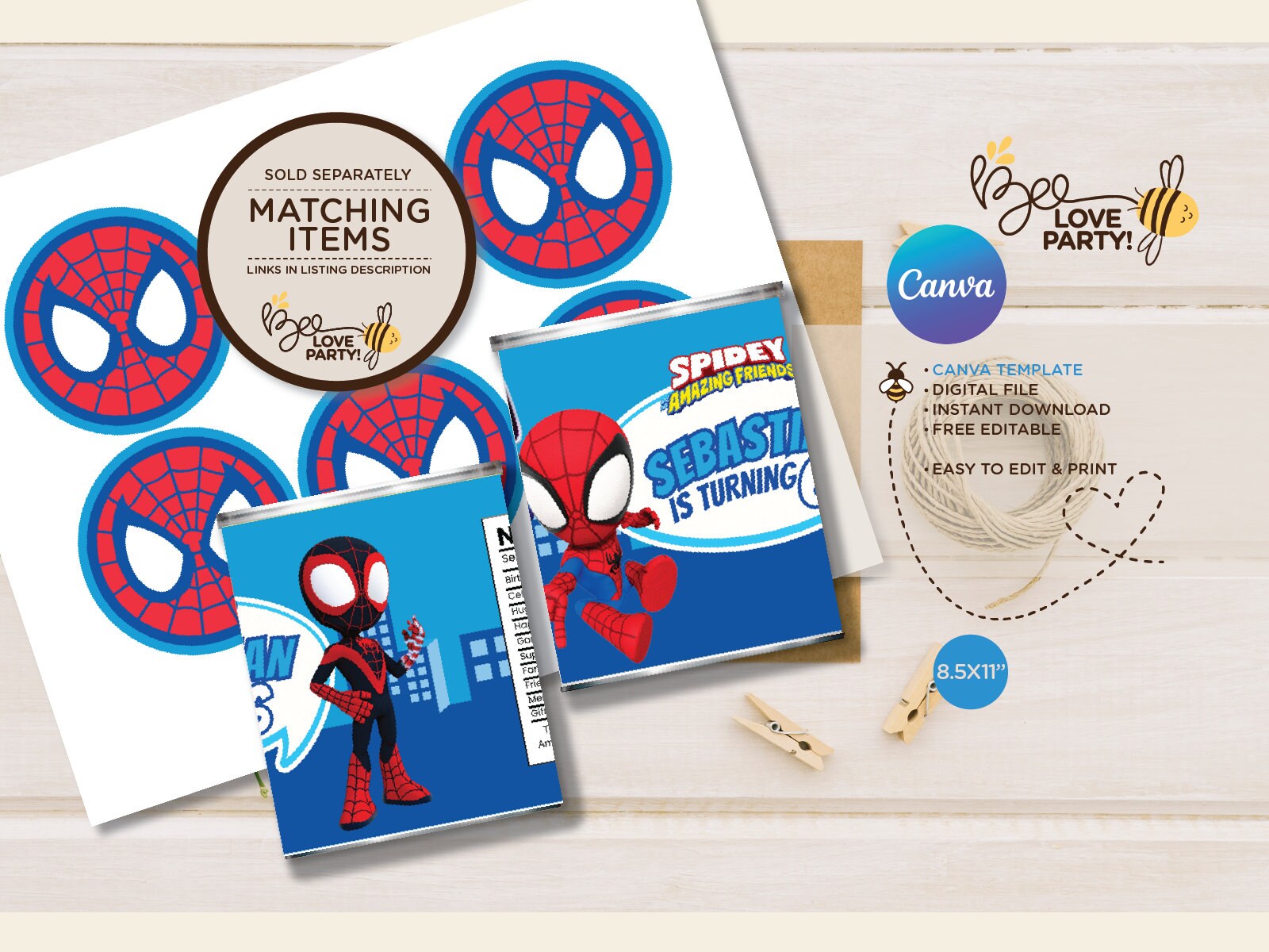 Spidey Friends Gable Box Labels Party Decoration, Printable Spidey ...