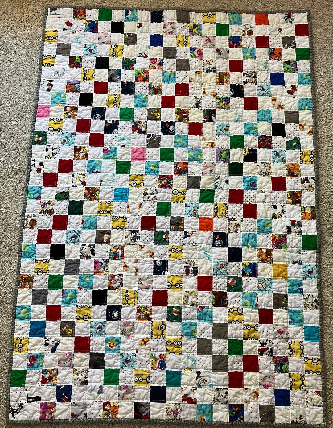 Checker Board Cartoon Lap Quilt - Etsy