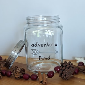 Adventure Fund Jar With Lid – Vacation Savings Jar, Travel Money Bank ...