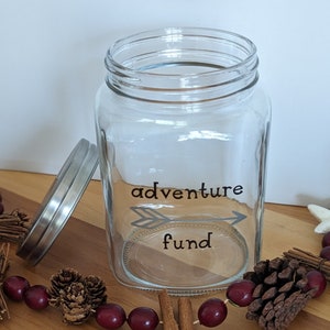 Adventure Fund Jar With Lid – Vacation Savings Jar, Travel Money Bank ...