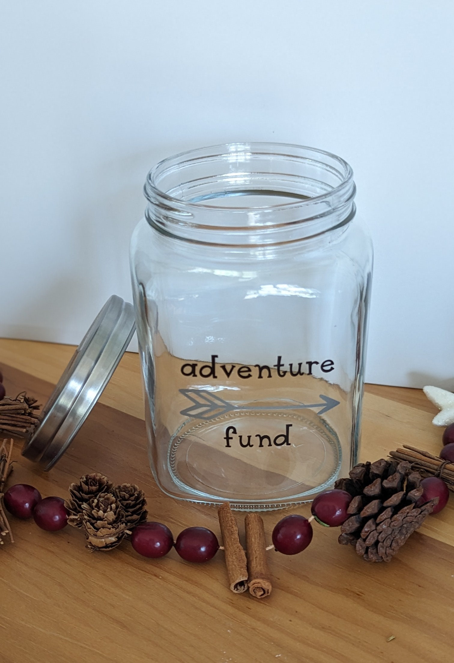 Adventure Fund Jar With Lid – Vacation Savings Jar, Travel Money Bank ...