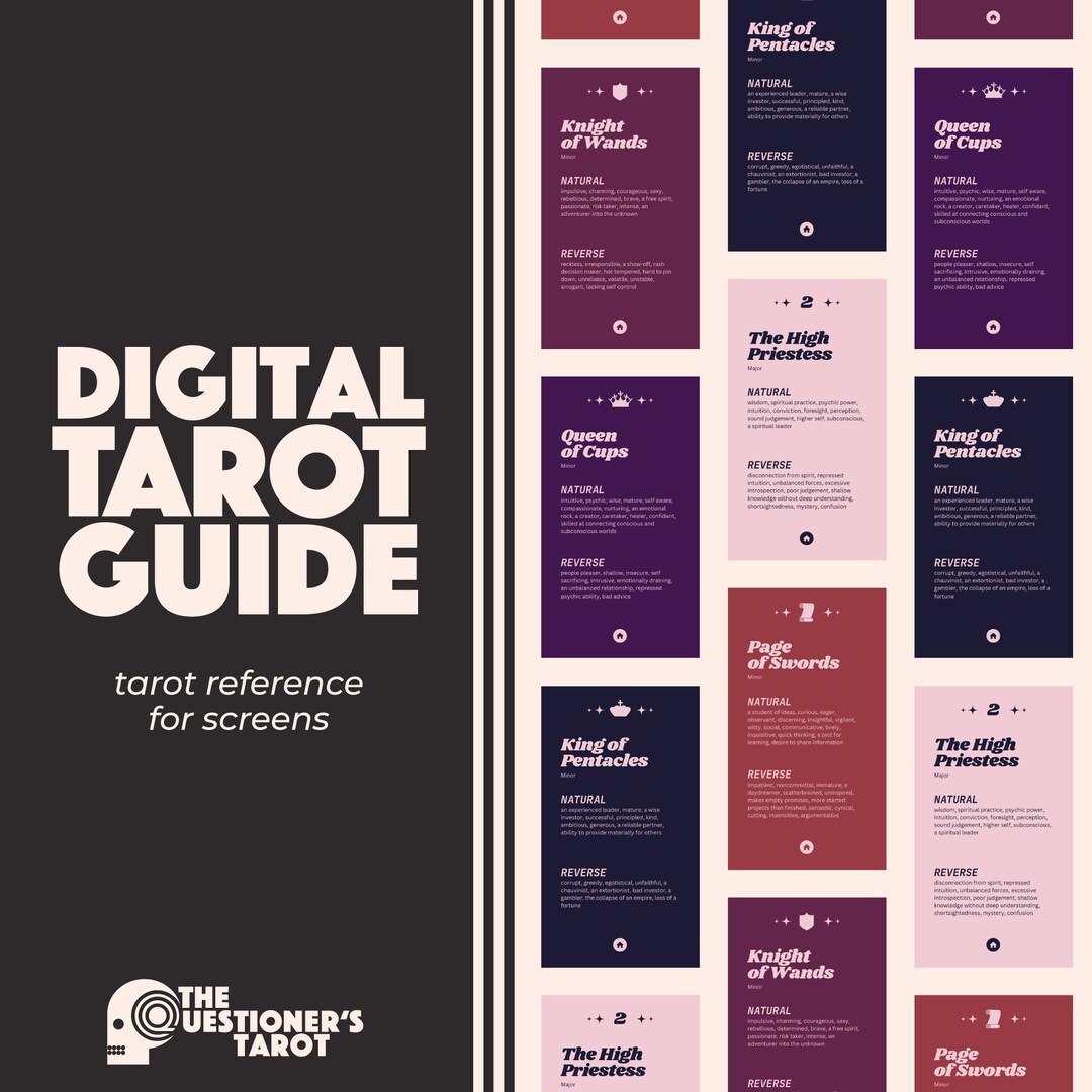 Digital Tarot Guide PDF - Etsy