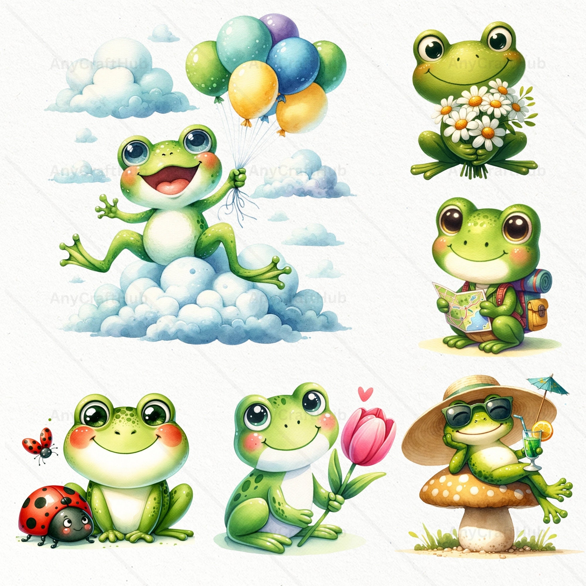 Cute Green Frog Clipart, Frog and Toad, Cute Froggy,nursery Art ...
