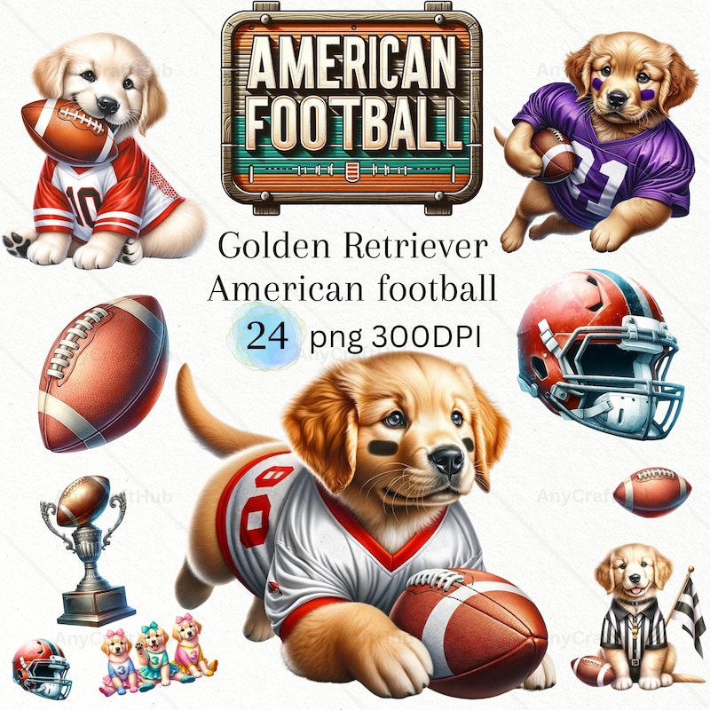 Football Clipart - Etsy