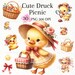 Watercolor Duck Picnic Clipart, Picnic Day ,baby Shower Decorations ...