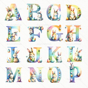 Easter Alphabet Clipart, Rabbit Letter, Alphabet & Number Png, Easter ...