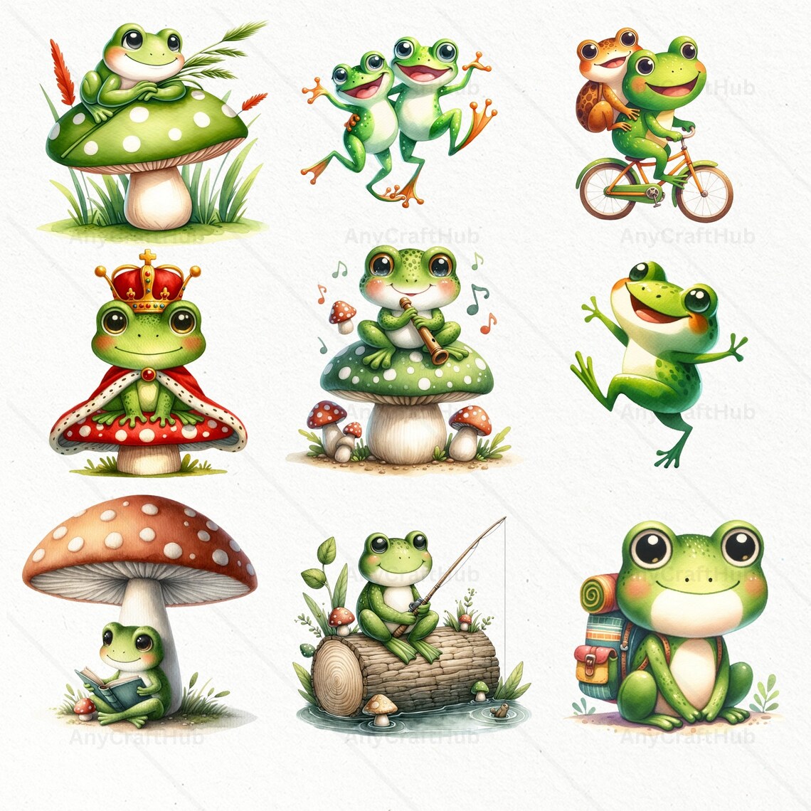 Cute Green Frog Clipart, Frog and Toad, Cute Froggy,nursery Art ...