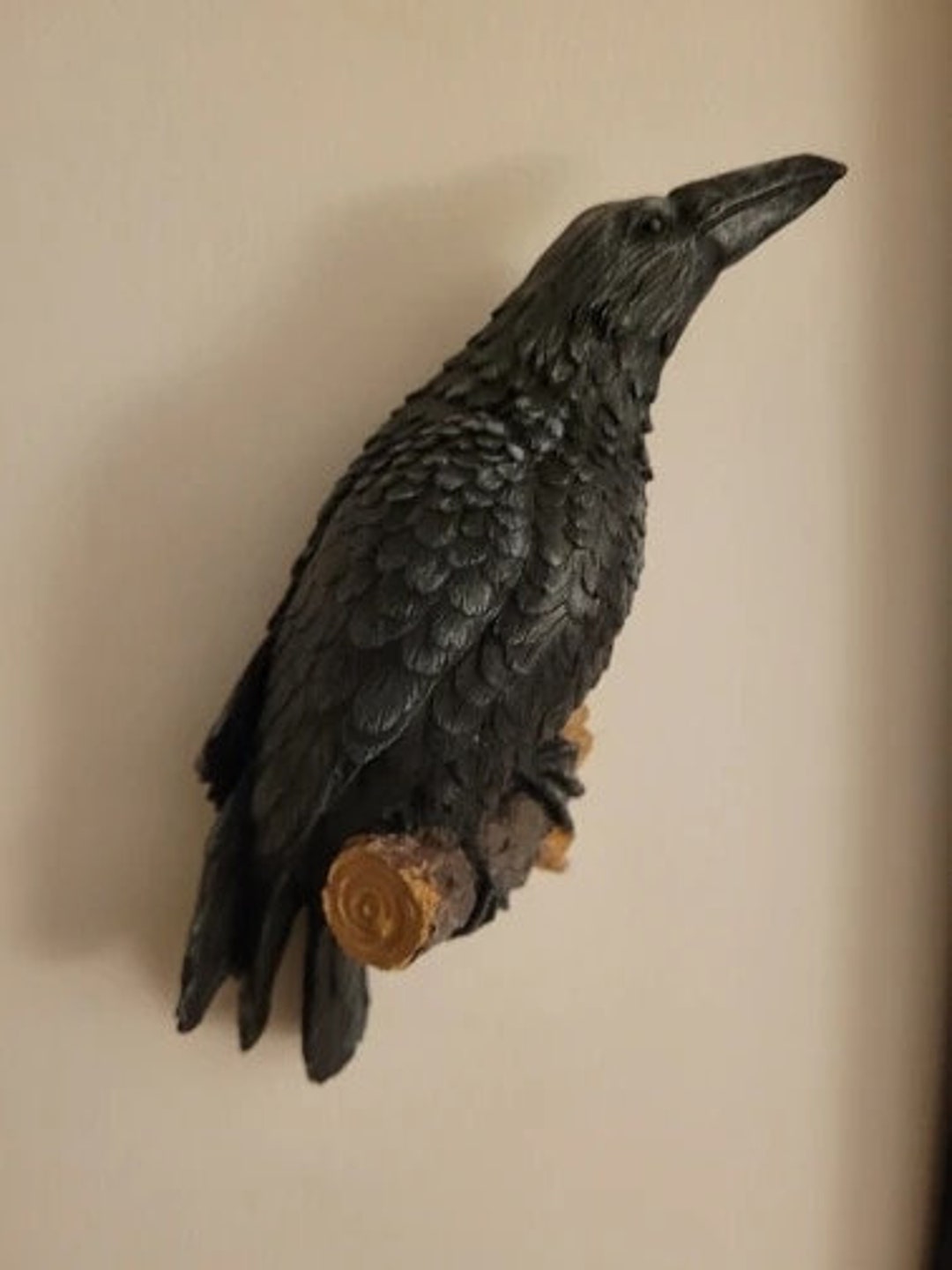 Raven Resin Statue Spooky Crow Sculpture for Outdoor Decor - Etsy