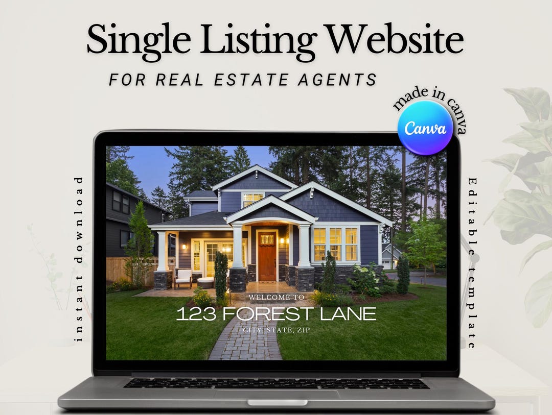 Real Estate Social Media Editable Template, Single Listing Landing Page ...