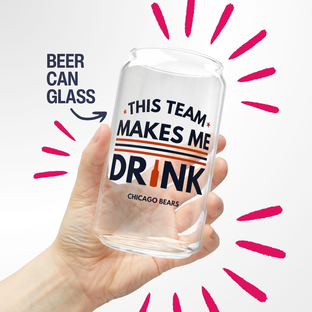 Bears Make Me Drink Chicago Bears Beer Mug Gift for Him Iced Coffee Cup ...