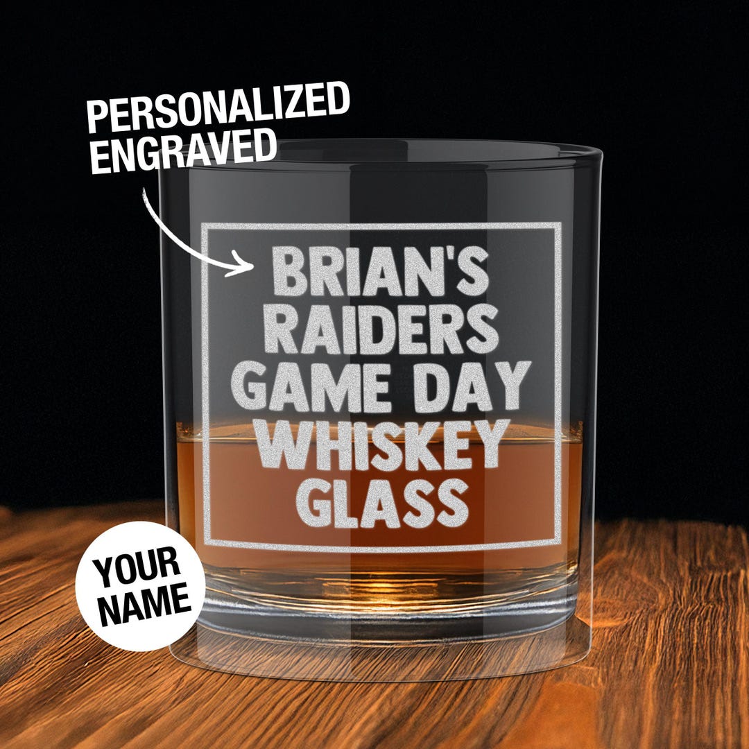 Personalized Las Vegas Raiders Gifts Engraved Whiskey Glass, 10oz ...