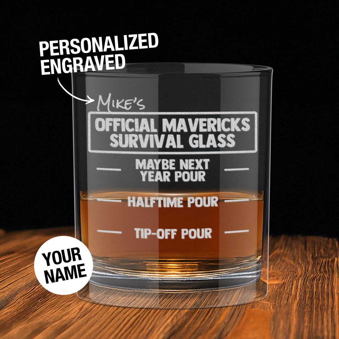 Personalized Dallas Mavericks Engraved Whiskey Glass, Mavericks Old ...
