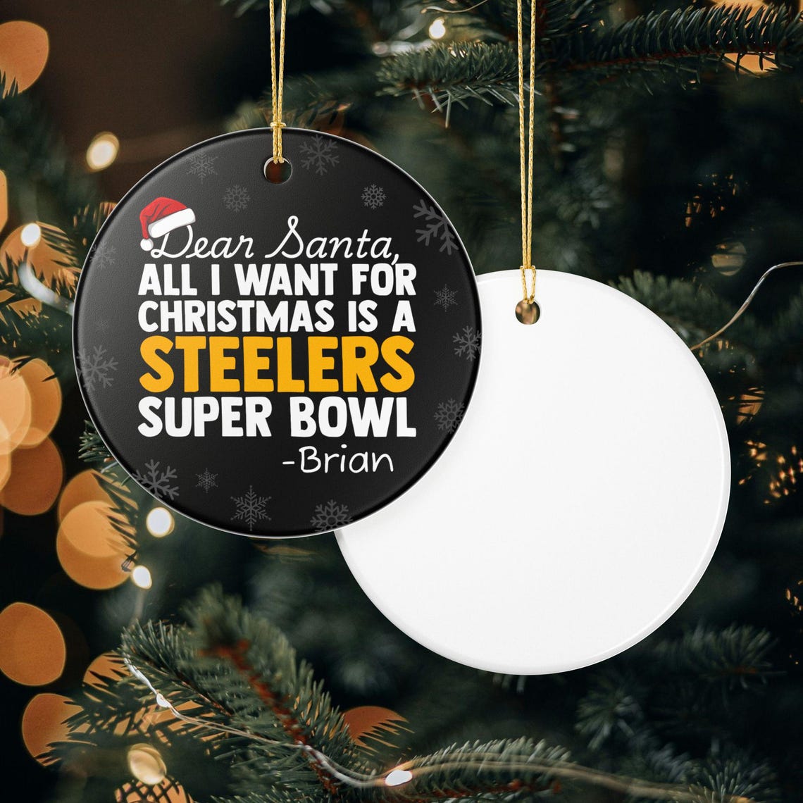 Pittsburgh Steelers Christmas Ornament Gift for All I Want for Steelers ...