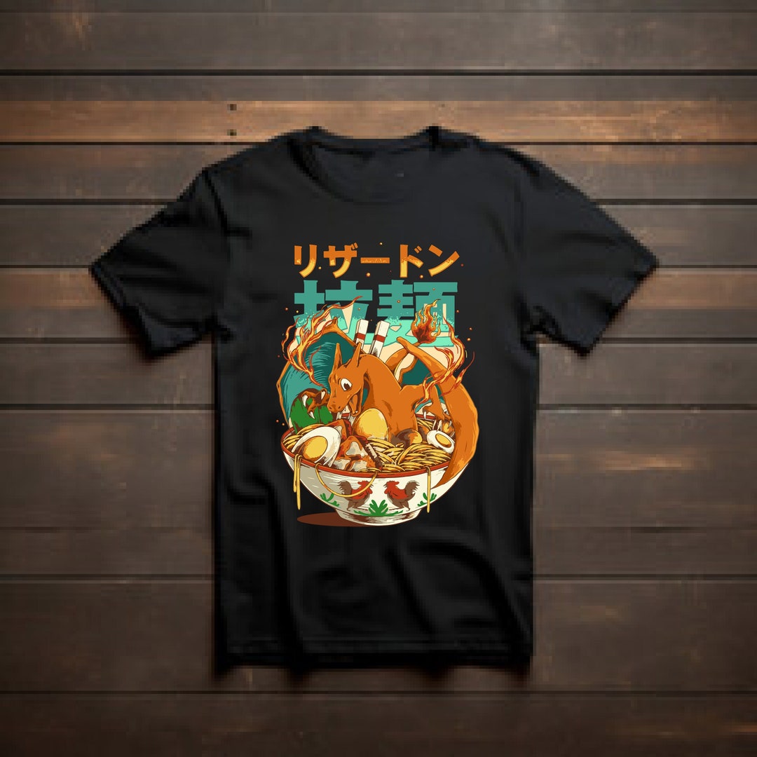 Charizard Shirt, Fire Ramen Bowl, Vintage - Etsy