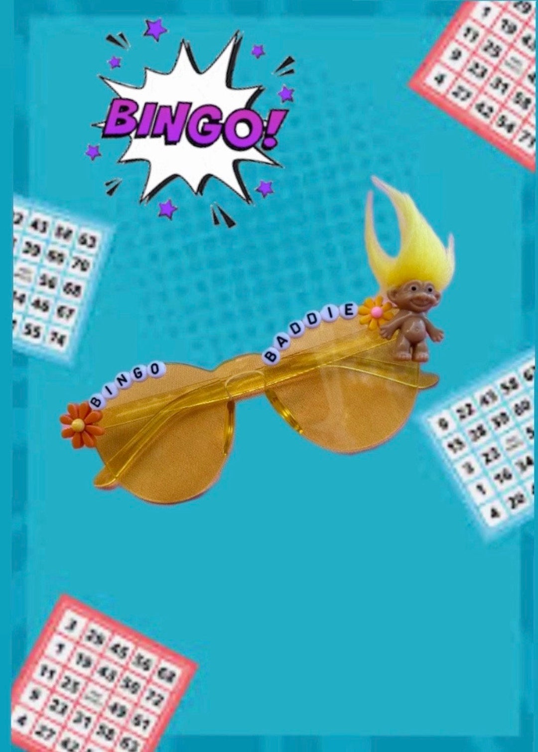 Bingo Good Luck Troll Charm Sunglasses - Customizable, Gifts for Bingo ...