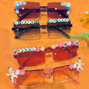 Funky Sunglasses With Colored Lenses for Parties, Festivals, Colorful ...