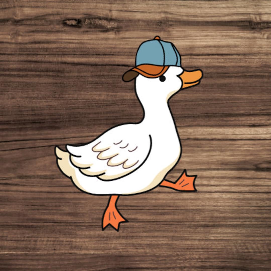 Duck With Backwards Hat 5 Glossy Sticker - Etsy