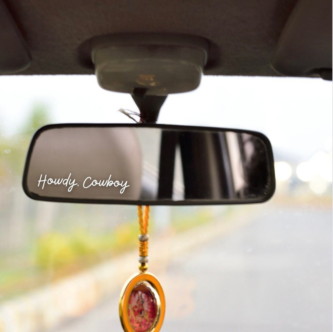 Howdy Cowboy Rear View Mirror Decal, Truck and Car Accessories, Cute ...